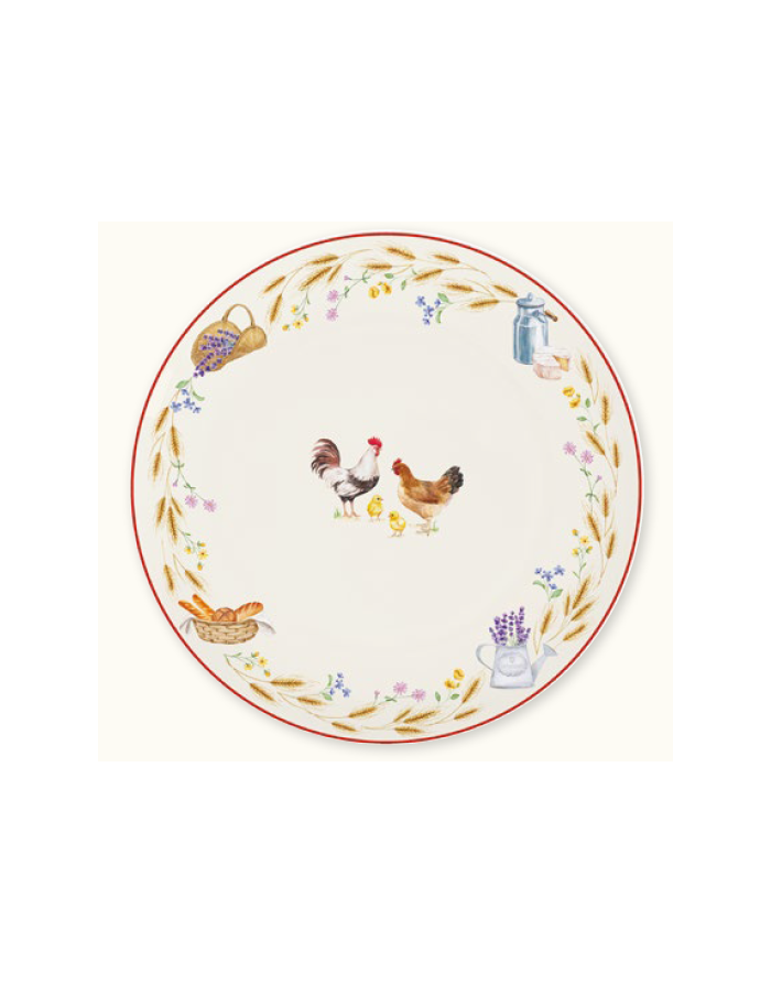 Set 6 platos llanos porcelana Country Life 27 cm