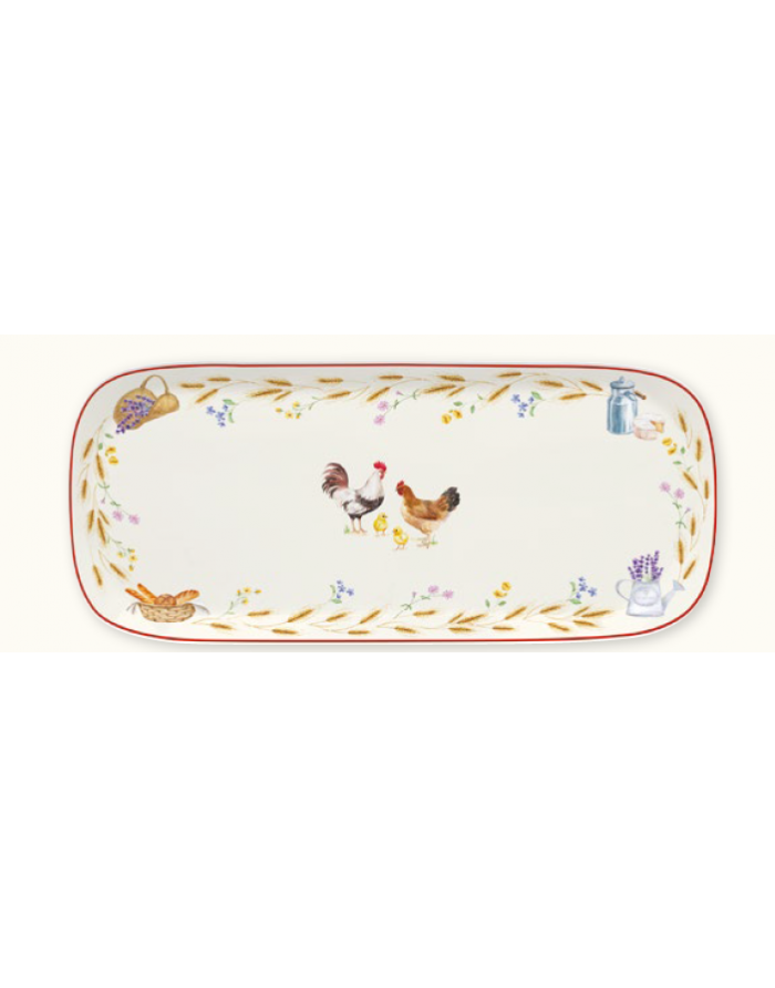 Fuente rectangular porcelana Country Life 40 cm