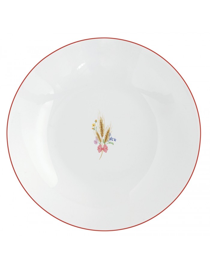 Set 6 platos hondos porcelana Country Life 20,5 cm
